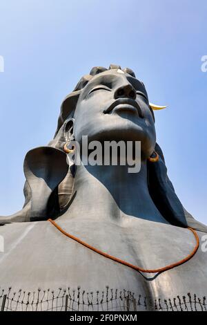 The giant Adiyogi Shiva Statue at Isha Yoga Center, Coimbatore, Tamil ...