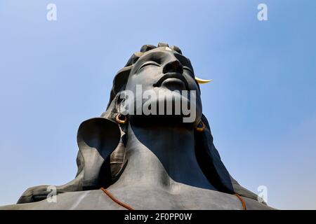 The giant Adiyogi Shiva Statue at Isha Yoga Center, Coimbatore, Tamil ...