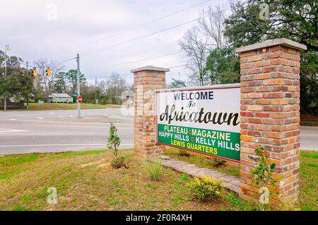 Alabama Mobile Africa Town Welcome Center centre sign,Black History ...