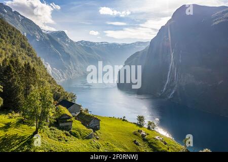Skagefla mountain farm, Geirangerfjord, Norway Stock Photo - Alamy