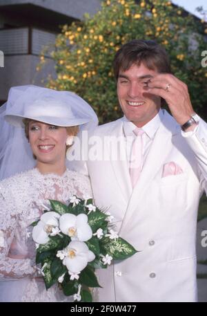 HOLLYWOOD - MAY 1: Actor Sam J. Jones and fiance Lynn Eriks pose for ...