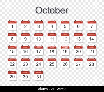 October 7 - calendar and Time planner. Daily Calendar Icon reminder ...