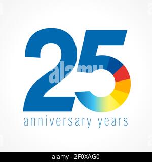 25 th anniversary numbers. 25 years old coloured congrats. Cute ...