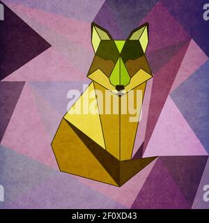 Graphic illustration work, made up of triangles only and showing an ...
