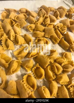 Agnolotti: home made pasta of the Langhe, Piedmont - Italy Stock Photo ...