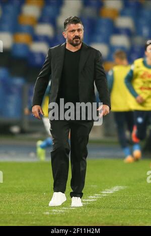 Gennaro Gattuso coach of Napoli looks on during the Serie A football ...