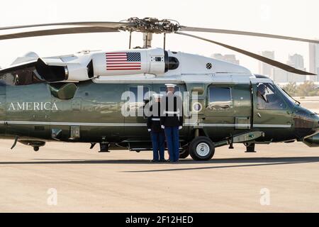 President Donald Trump arrives at Phoenix Sky Harbor International ...