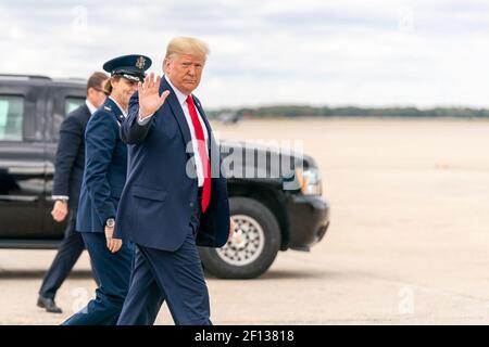 President Donald Trump, escorted by Col. Kevin Eley, 89th Operations ...