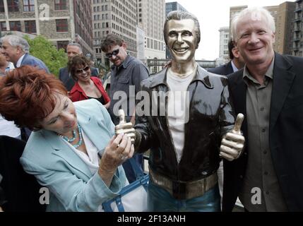 The Fonz from Happy Days Statue in Milwaukee Wisconsin Stock Photo - Alamy