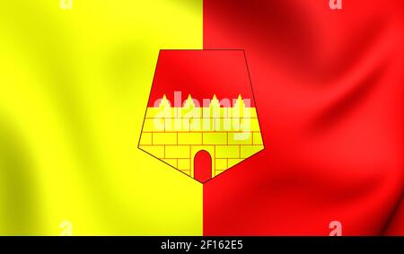 3D Flag of the Oujda, Morocco. Close Up Stock Photo - Alamy
