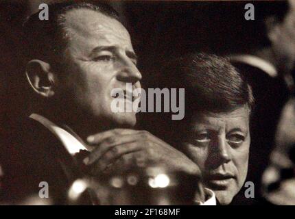 Florida Senator George Smathers, left, stands with President John F ...