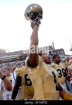 Georgia Tech quarterback Reggie Ball (1) reacts on the sidelines in the ...