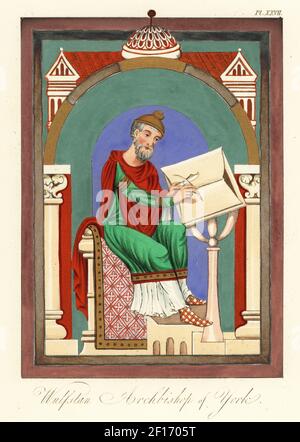 Wulstan II (or Wulfstan), Archbishop of York, died 1023.. He is shown ...