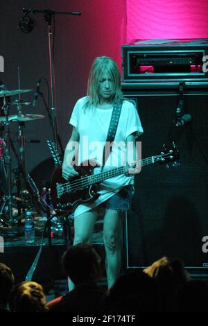 Kim Gordon, of Sonic Youth, performs during the 1995 Lollapalooza ...