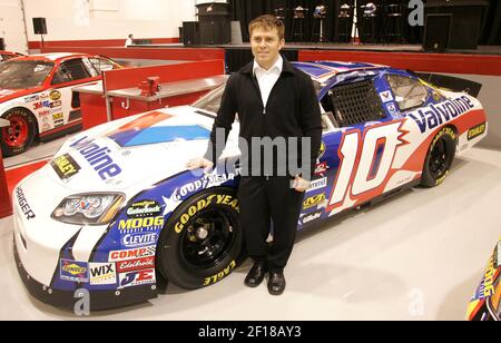 Race car driver Scott Riggs in the Valvoline/Stanley Tools/"Cars" car ...