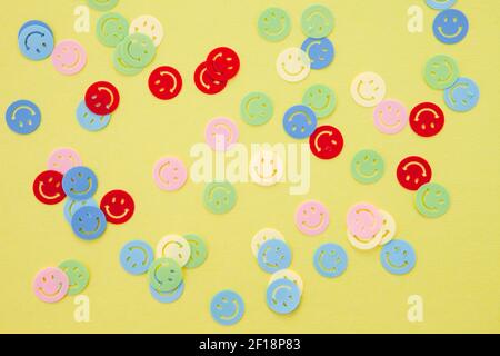Colorful Smiley Confetti Stock Photo - Alamy