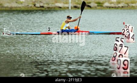 Finish line at the canoe and kayak competition Stock Photo - Alamy