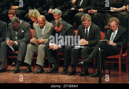Tom Landry, left, coach of the Dallas Cowboys and Bud Grant of the ...