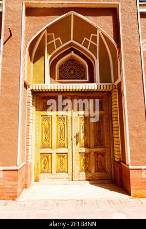 blur in iran old door near the mosque and antique construction Stock ...