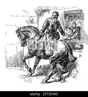 Delivery of mail by a postman on horseback, Jacob Quack, Jan Houwens (I ...