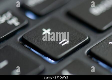Equals and plus key on a laptop keyboard Stock Photo - Alamy