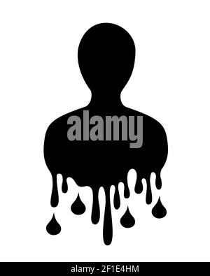 Personality disintegration and mental breakdown - head of person is ...