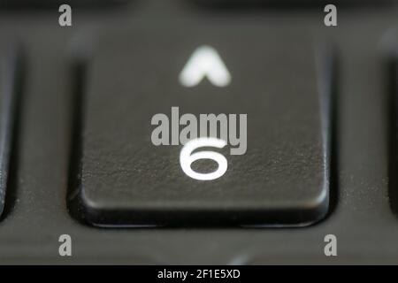 Number 6 and caret key on a laptop keyboard Stock Photo - Alamy
