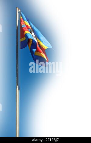 In swaziland waving flag and sky Stock Photo - Alamy