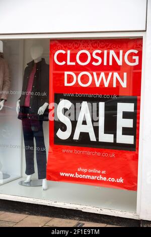 Bonmarche Closing Down Sales, sale banner, shop window, store, business ...