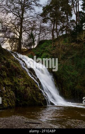 Stichill Linn, waterfall on the Eden Water river at Stitchill, Scottish ...