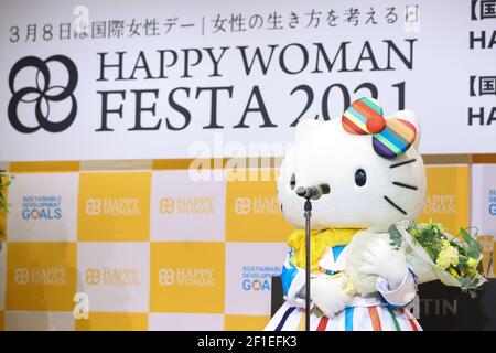 Japanese character Sanrio's Hello Kitty attends the "Happy Woman Award ...