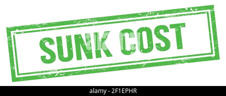 SUNK COST text on green grungy rectangle stamp sign Stock Photo - Alamy