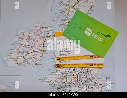 A Iarnród Éireann Transport for Ireland Leap smart card and Irish Rail ...