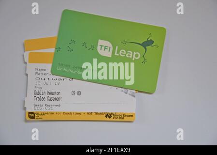 A Iarnród Éireann Transport for Ireland Leap smart card and Irish Rail ...