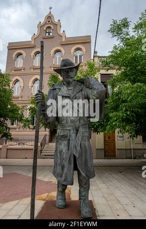 Spain, Astorga: Medieval Statue of St. James as Pilgrim in the Bishop´s ...