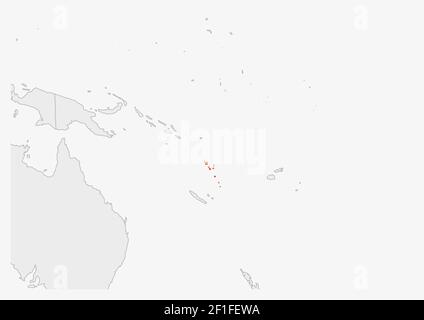 Map of Oceania with highlighted Vanuatu map, gray map of Vanuatu with ...