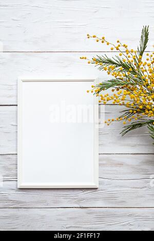 Minimalistic style Easter banner and wooden label with text "Happy ...