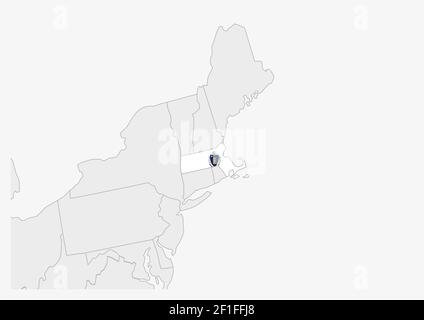 Map of USA with highlighted Massachusetts map, gray map of US State ...