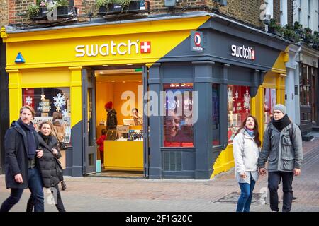 General view of the Swatch shop on Carnaby Street in London Stock Photo ...