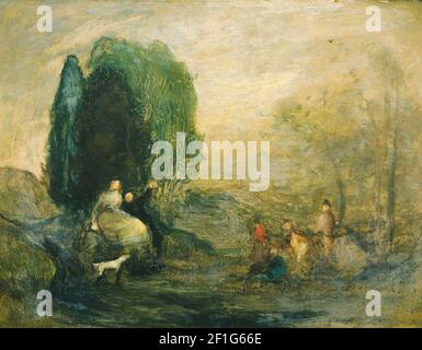 Robert Loftin Newman, The Skylark, painting in oil on canvas, before ...