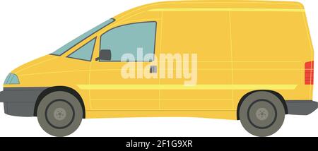 Big yellow minivan on white background - Vector illustration Stock ...