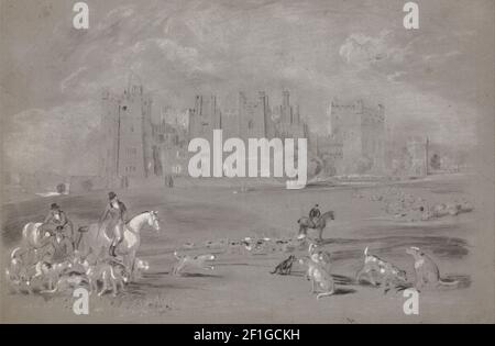 Peter DeWint - A Meet in the grounds of Raby Castle Stock Photo - Alamy