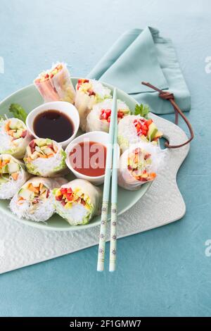 Spring roll with glass noodles Stock Photo - Alamy