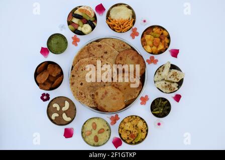 Indian Fasting cuisine Upwas items Thali complere meal for vrat ...
