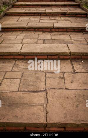 Empty stone slabs pathway Stock Photo - Alamy