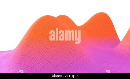 Colorful surface dimentional grid landscape graph of mathematical ...