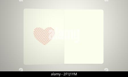 Animated letter that opens with a Valentine theme cover, ideal footage ...