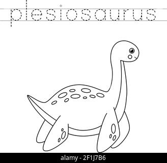 Trace the names of dinosaurs. Color cute stegosaurus. Handwriting ...
