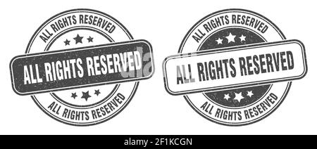 all rights reserved grunge stamp set. all rights reserved band sign ...