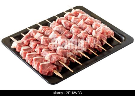 Raw boneless lamb back meat isolated on white background Stock Photo ...